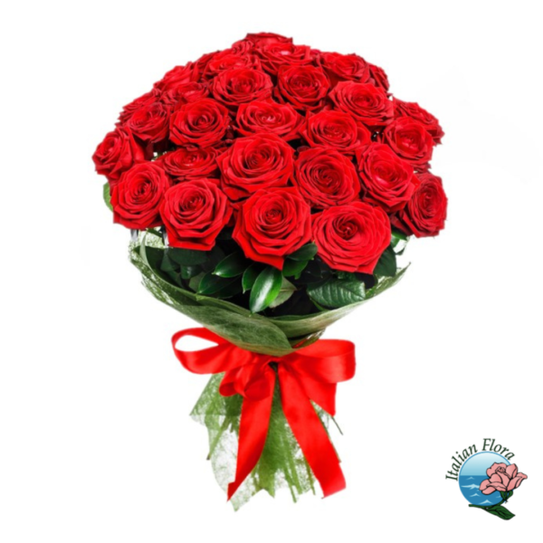 Basket of red roses - Italian Flora