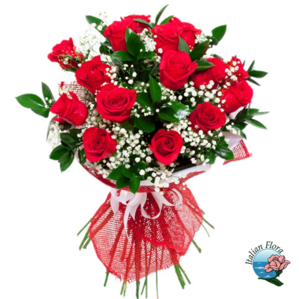 Bunch of red roses - Italian Flora